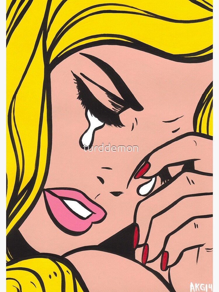 Blonde Crying Comic Girl Spiral Notebook By Turddemon Redbubble