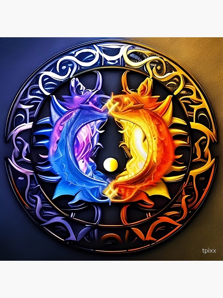 "Unique Yin Yang Art 040 Created by AI" Sticker for Sale by tpixx ...