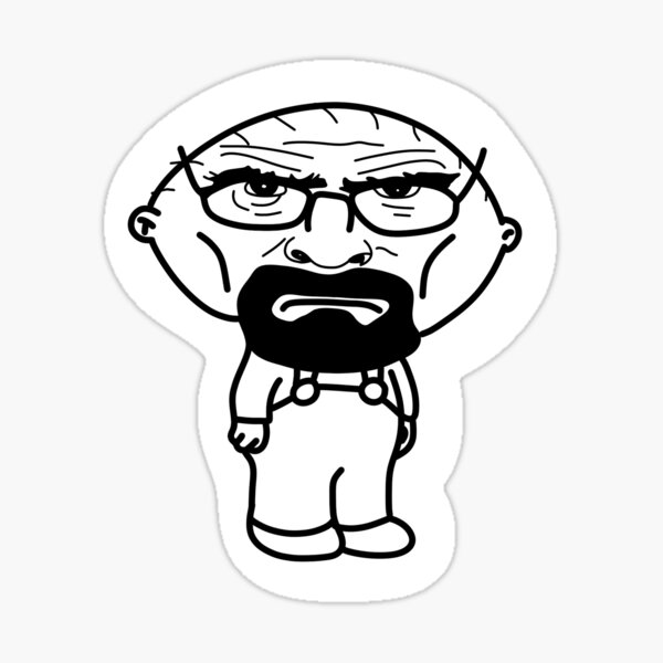 "Stewie White" Sticker for Sale by EtrnlFits | Redbubble