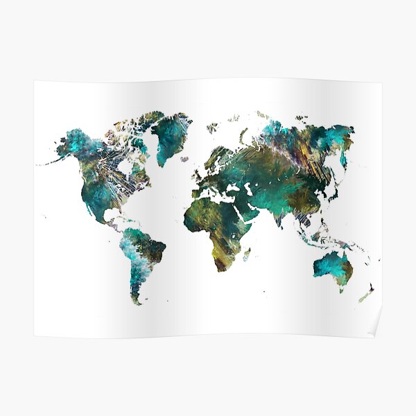 Póster «Mapa del mundo árbol #worldmap #map» de JBJart | Redbubble