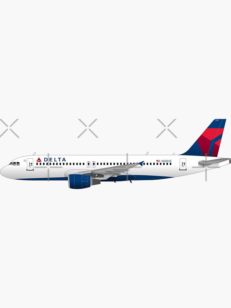 "Delta Air Lines Airbus A320" Sticker for Sale by CzechFloridaMan ...