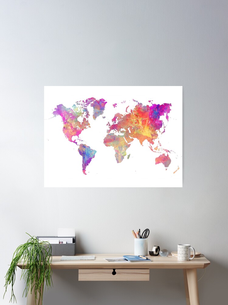 "World Map Violet #worldmap #map" Poster for Sale by JBJart | Redbubble