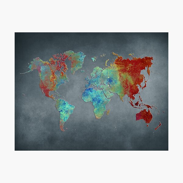 "World map metal #worldmap #map" Photographic Print for Sale by JBJart ...