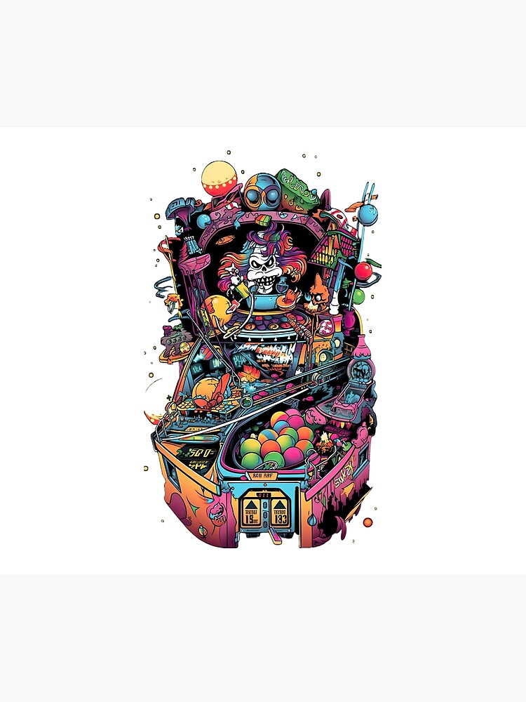 Pinball Machine - Retro 80s Pinball Arcade Shower Curtain