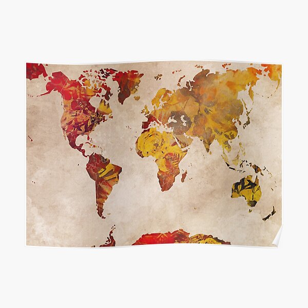 "world map 24 #map #worldmap" Poster for Sale by JBJart | Redbubble