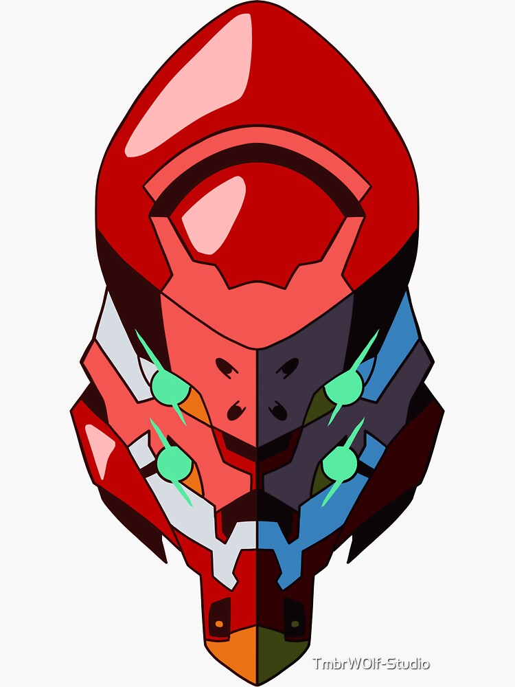 "Eva Unit 02 Head - Neon Genesis Evangelion Original" Sticker for Sale ...