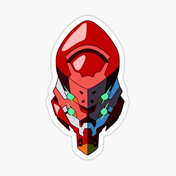 "Eva Unit 02 Head - Neon Genesis Evangelion Original" Sticker for Sale ...