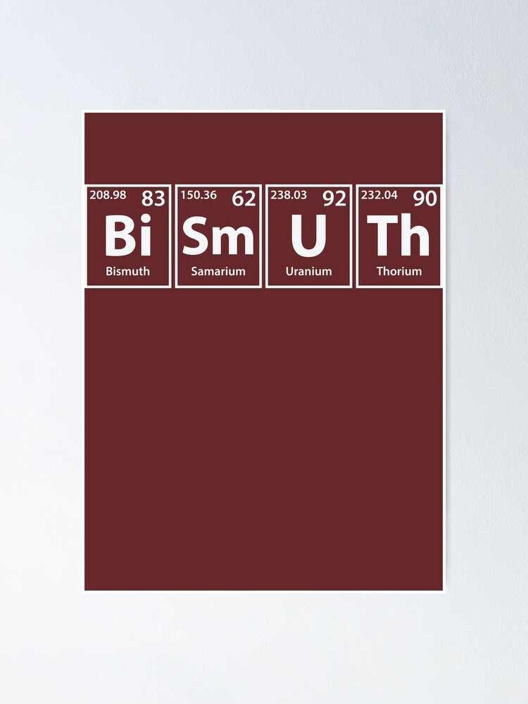 "Bismuth (Bi-Sm-U-Th) Periodic Elements Spelling" Poster for Sale by ...