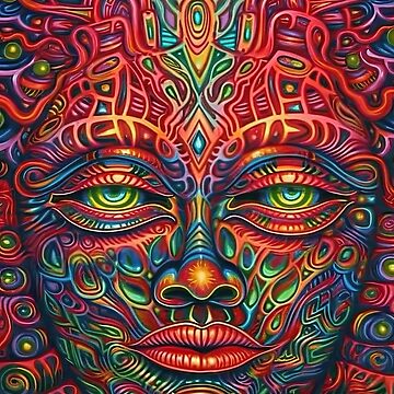 "Trippy DMT Face Artwork - Psychedelic Painting" Poster for Sale by ...