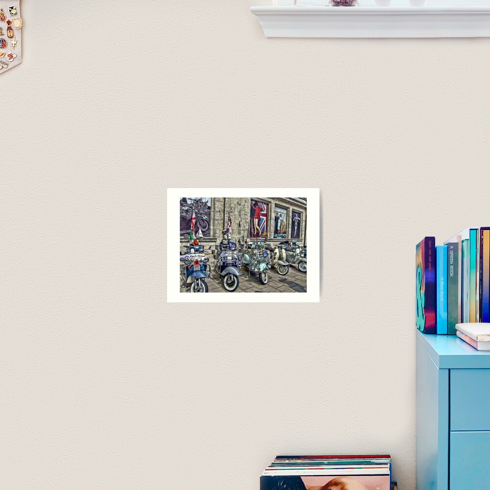 "Mod scooters and 60s fashion" Poster for Sale by Jasna | Redbubble