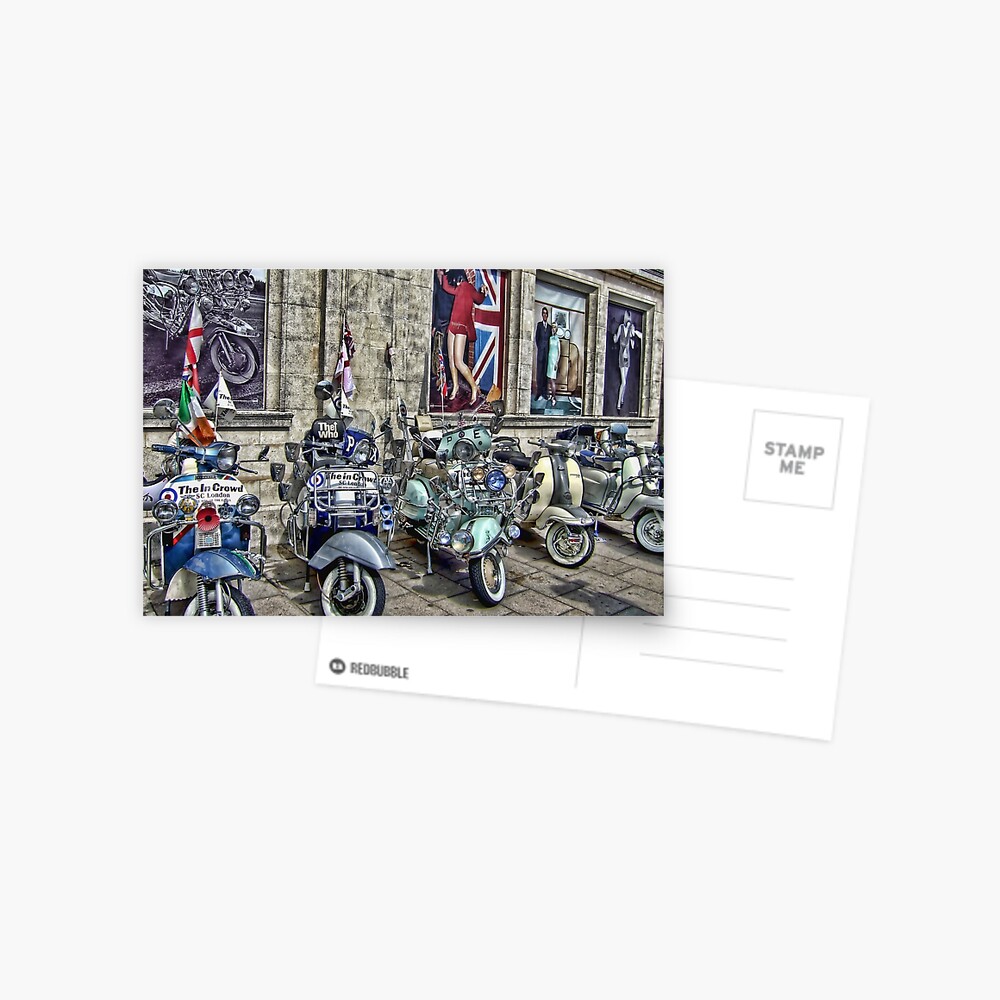 "Mod scooters and 60s fashion" Poster for Sale by Jasna | Redbubble