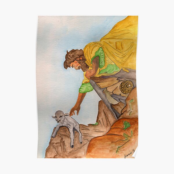 "Jesus Rescues the Lost Sheep" Poster for Sale by AnneG | Redbubble