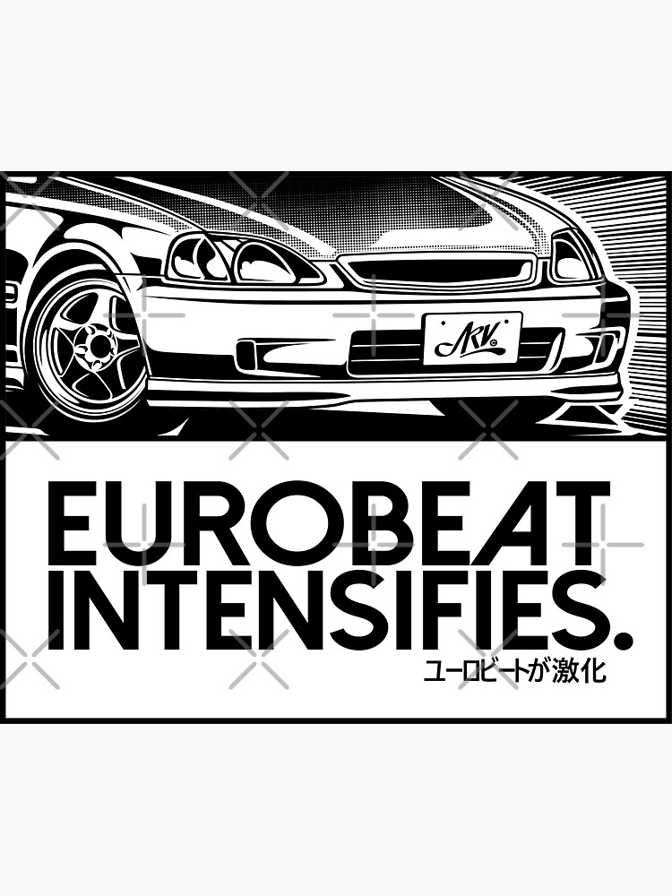 "EUROBEAT INTENSIFIES - CIVIC EK9" Sticker for Sale by ARVwerks | Redbubble
