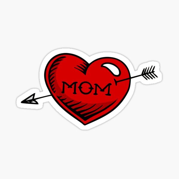 "Traditional Mom Loving Heart Tattoo" Sticker for Sale by Cesarcali ...