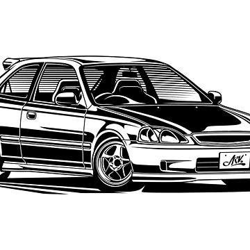 "EUROBEAT INTENSIFIES - CIVIC EK9 full-body version" Sticker for Sale ...