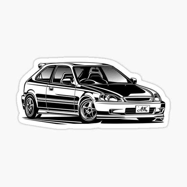 "EUROBEAT INTENSIFIES - CIVIC EK9 full-body version" Sticker for Sale ...