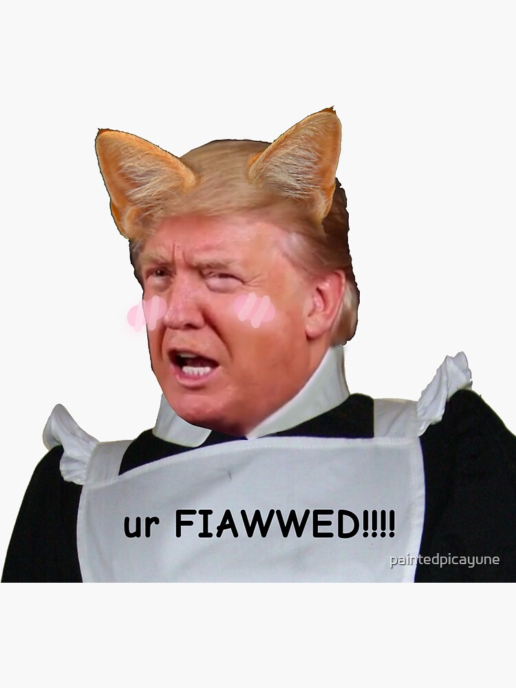 "catboy maid femboy donald trump" Sticker for Sale by paintedpicayune ...