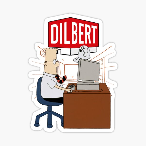 "Dilbert Office Funny" Sticker for Sale by rexcrai | Redbubble