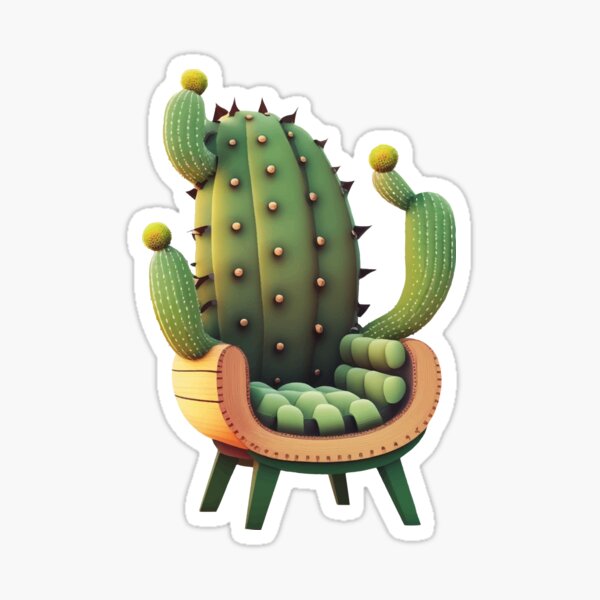 "Cactus chair illustration. A comfortable chair in cartoon style ...