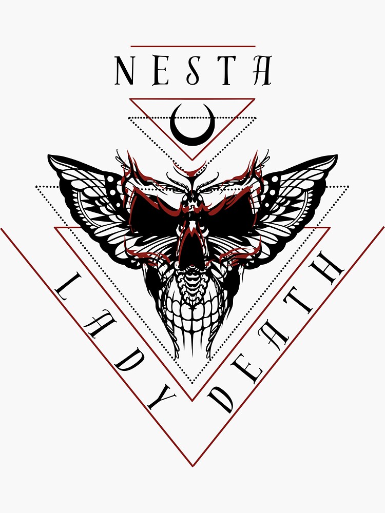 "Nesta Archeron Lady Death Moth Skull " Sticker for Sale by Alli-oh ...