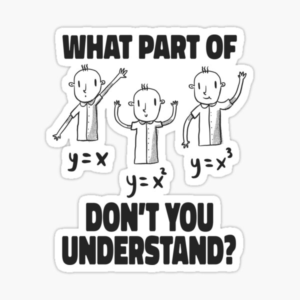 "Funny Math Quadratic Equation Slope Intercept Formula" Sticker for ...