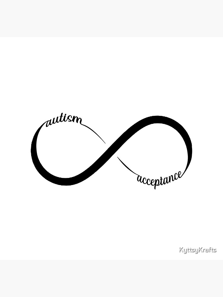 "autism acceptance infinity loop in black" Art Board Print for Sale by ...