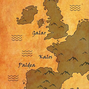 "Map 'Europe' Galar, Kalos, Paldea" Sticker by davabreg | Redbubble