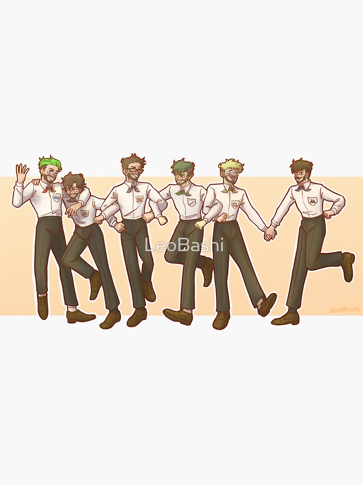 "Fancy Lads" Sticker for Sale by LeoBashi | Redbubble