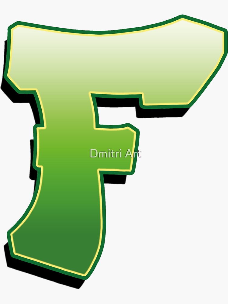 "Letter F - Green" Sticker for Sale by paintcave | Redbubble