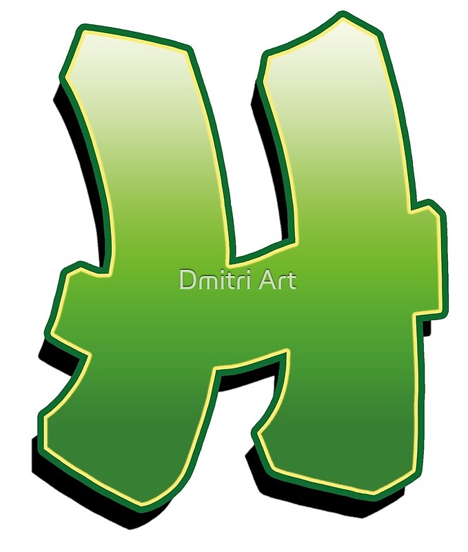"Letter H - Green" by paintcave | Redbubble