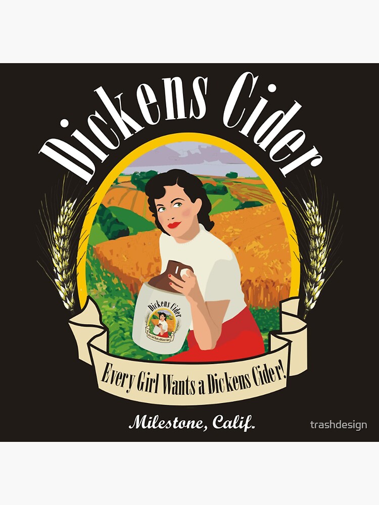 Dickens Cider Sticker By Trashdesign Redbubble