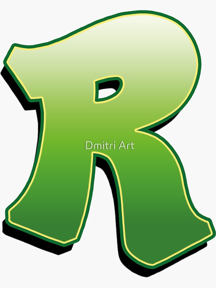 "Letter R - Green" Sticker for Sale by paintcave | Redbubble
