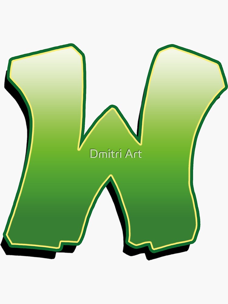 "Letter W - Green" Sticker for Sale by paintcave | Redbubble
