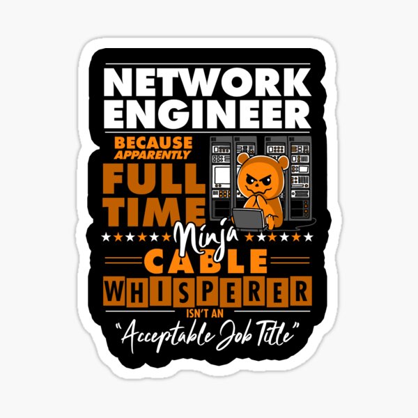 "Network Engineer Ninja Cable Whisperer Funny" Sticker for Sale by ...