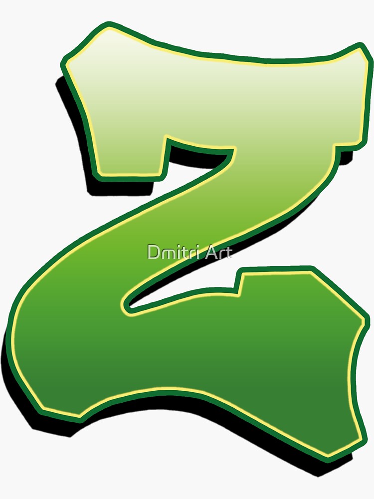 "Letter Z - Green" Sticker for Sale by paintcave | Redbubble
