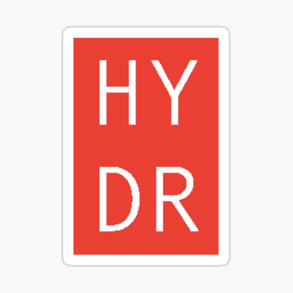 "HYDR (red)" Sticker for Sale by haleytyrrell | Redbubble