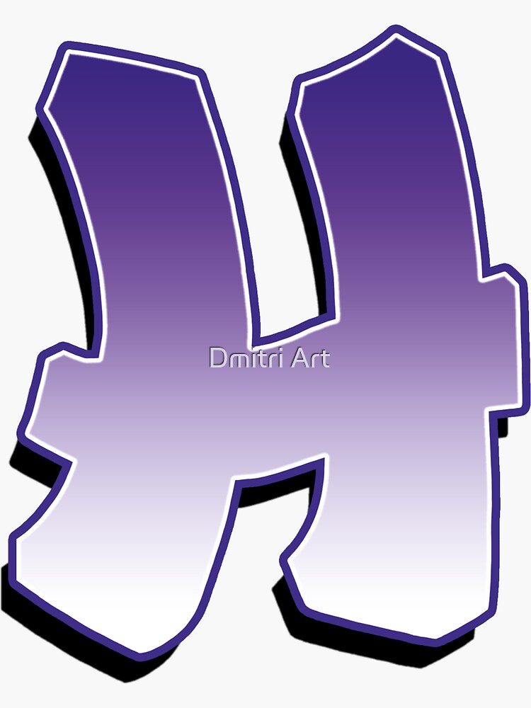 "Letter H - Purple" Sticker for Sale by Dmitri Art | Redbubble