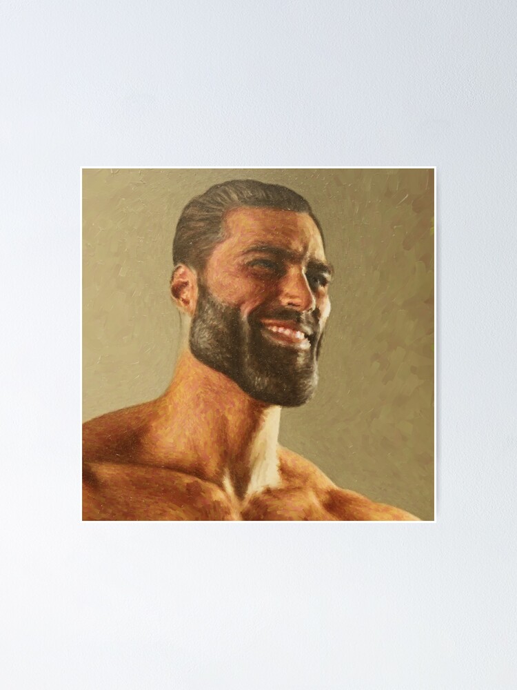 "Gigachad Oil Painting (Color)" Poster for Sale by polonuim210 | Redbubble