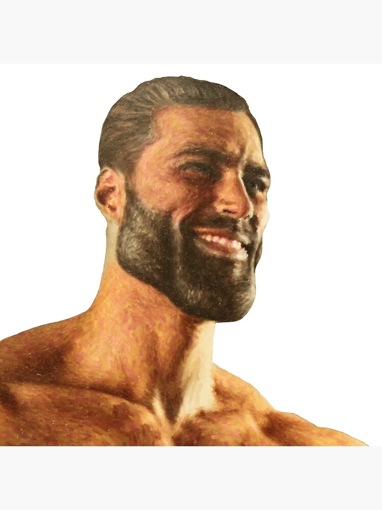 "Gigachad Oil Painting (Color, Clear Background)" Poster for Sale by ...