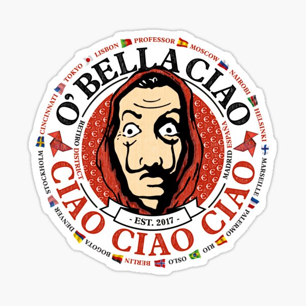 "Money Heist La Casa De Papel Bella Ciao" Sticker for Sale by Candywrap ...