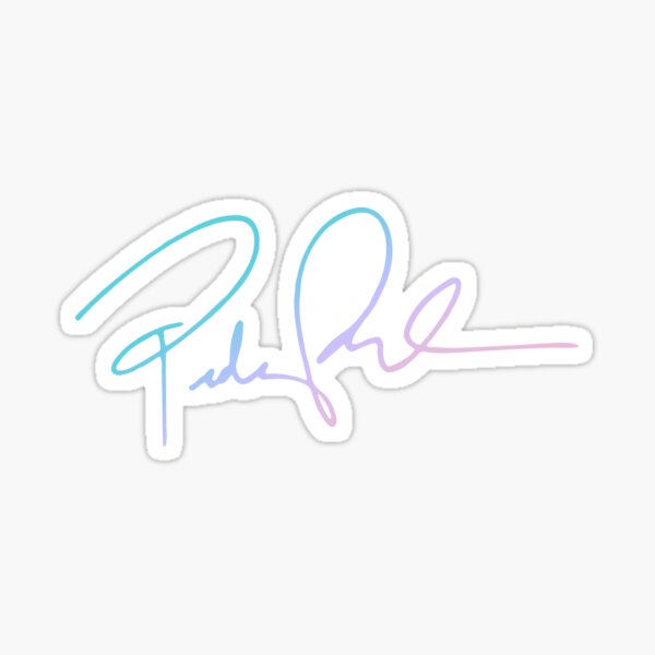"Pedro Signature (Pink Blue)" Sticker for Sale by sarascoprox | Redbubble