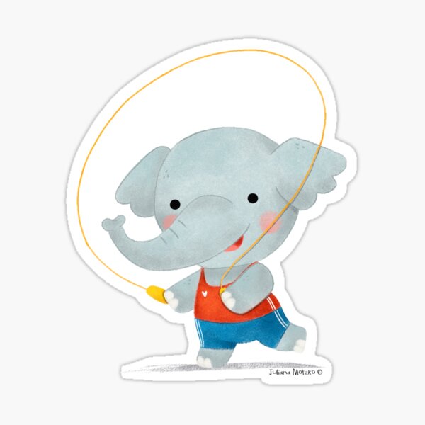 "Elephant jumping rope" Sticker for Sale by julianamotzko | Redbubble