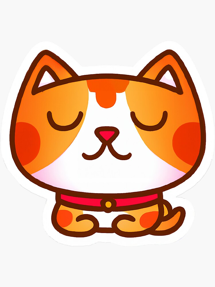 "Cute Animated Cat Stickert " Sticker for Sale by Zaphoding | Redbubble
