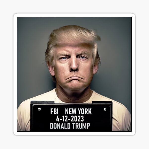 "Trump mugshot" Sticker for Sale by MeaghanS | Redbubble