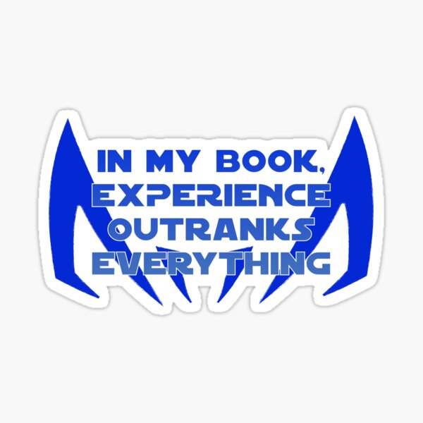 "Experience Quote" Sticker for Sale by arctroopers | Redbubble