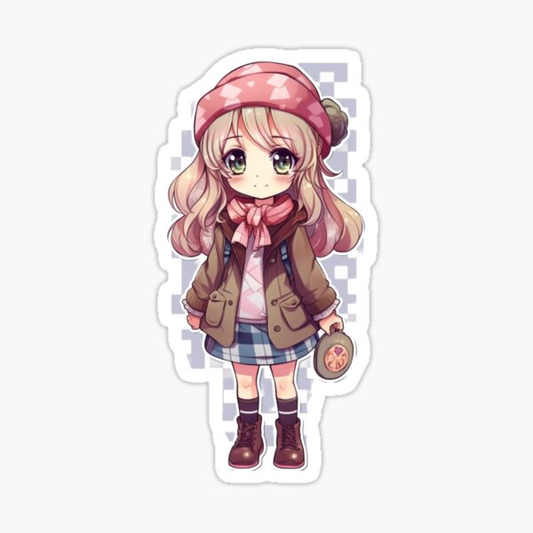 "Cute anime girl with big eyes" Sticker by soeler | Redbubble