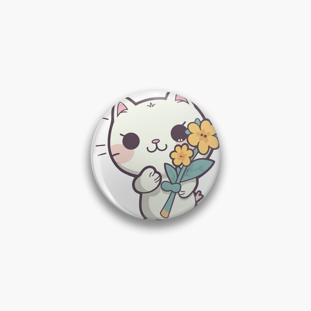 "Cute Cat with Flowers, so Adorable!" Sticker for Sale by Art Attack ...