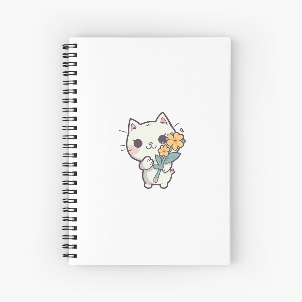 "Cute Cat with Flowers, so Adorable!" Sticker for Sale by Art Attack ...
