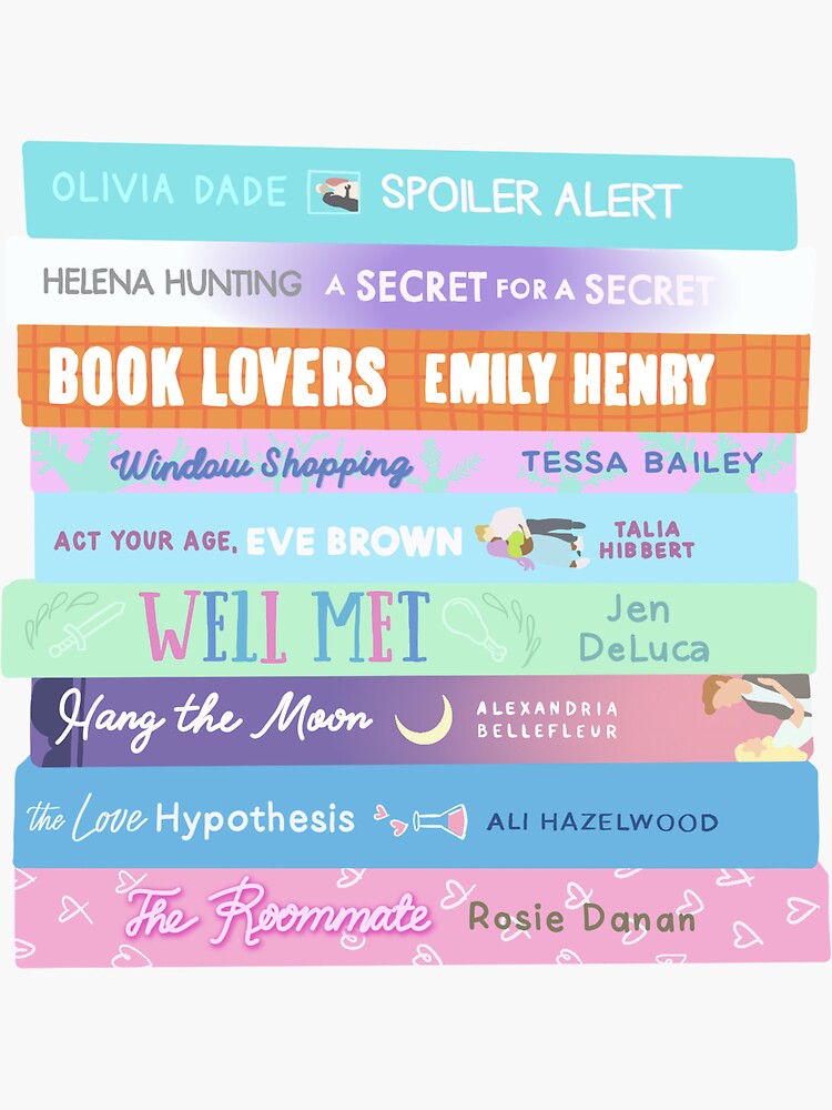 "Cute Romance Book Stack" Sticker for Sale by pebbles323 | Redbubble