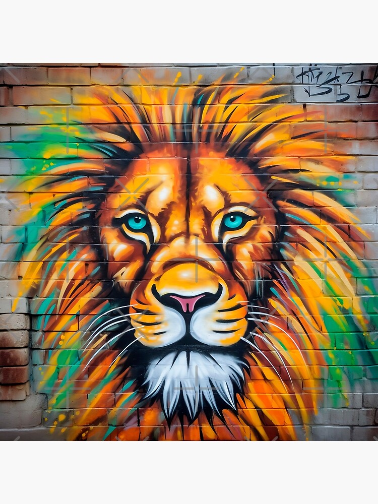 "The Melancholic Lion | Cat Graffiti | Animal Graffiti" Art Board Print ...